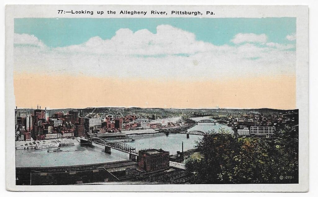 Looking Up the Allegheny River - Pittsburgh (1923 - History In The Mail ...