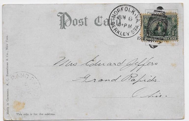 Cora and Roy Visit Norfolk Harbor - 1907 - History In The Mail ...