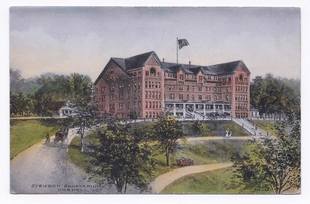 The Steuben Sanitarium - Hornell, NY (1910) - History In The Mail | Postcards and Historic Papers
