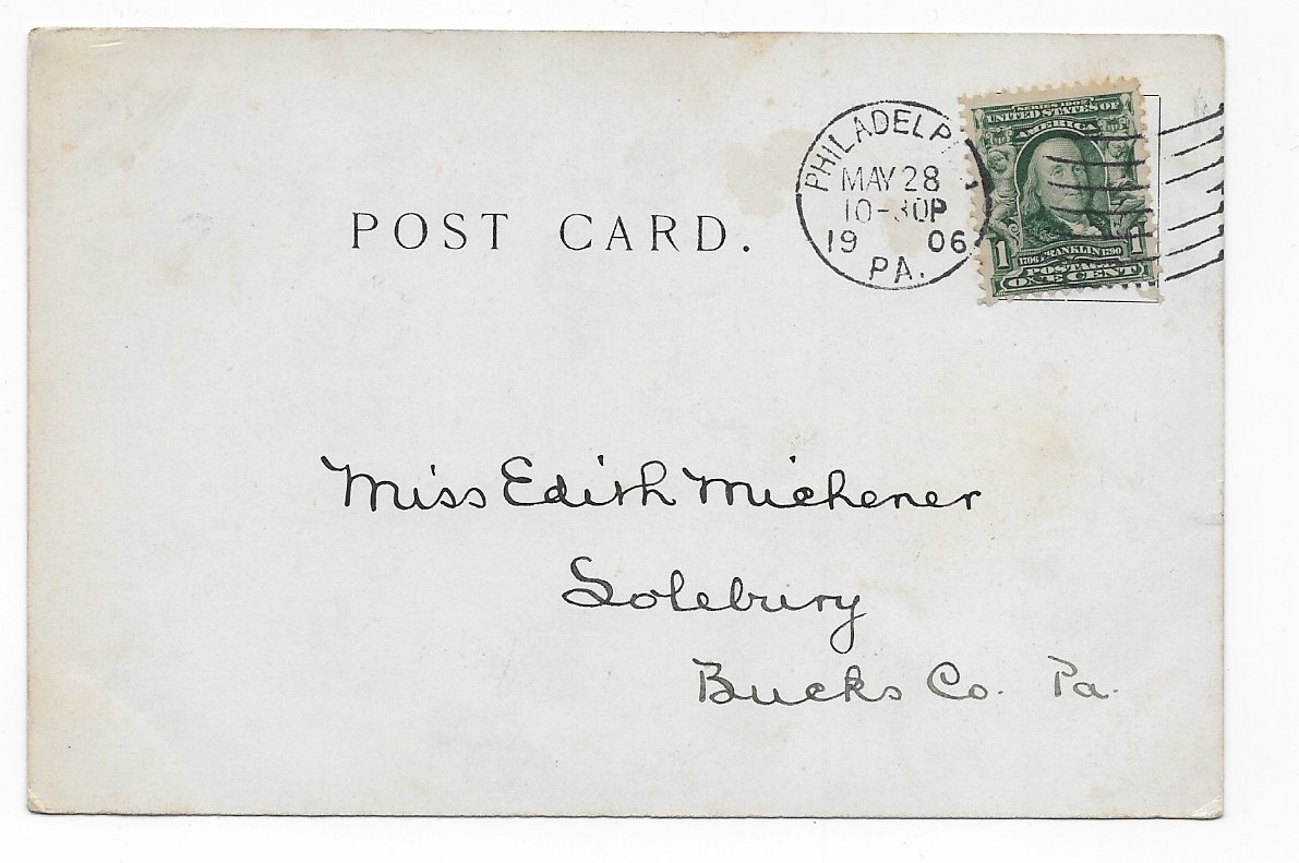 A Postcard for Music-Lovers - Solebury, PA (1906) - History In The Mail ...