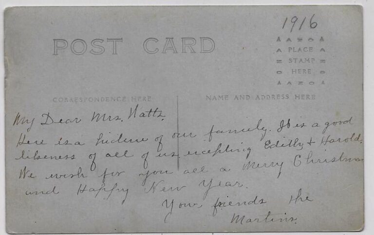 The Martin Family at Christmas - 1916 - History In The Mail | Postcards ...