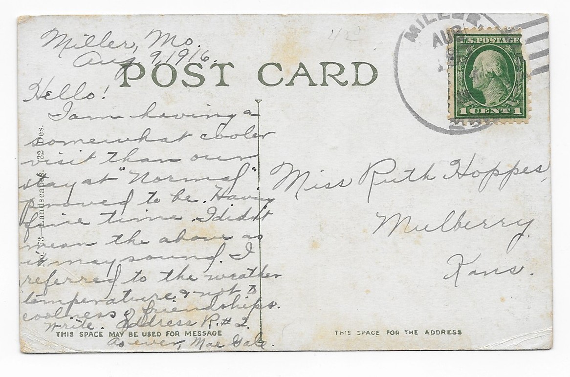 Mae Has a “Cooler Visit” – Miller, Missouri (1916) - History In The ...