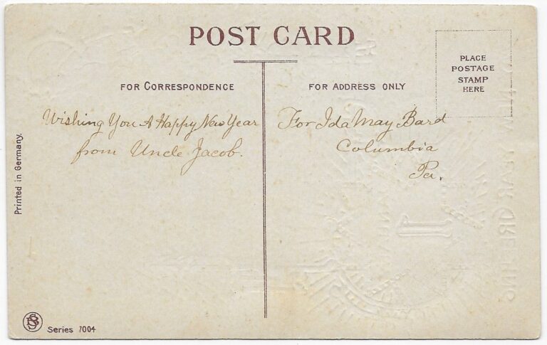 Uncle Jacob at the New Year - Columbia, PA (circa 1910) - History In ...