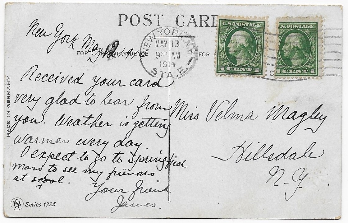 A Good Guesser - Hillsdale, N.Y. (1914) - History In The Mail ...