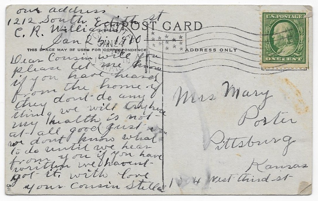 Cousin Stella is Not Good - Chanute, Kansas (1910) - History In The ...