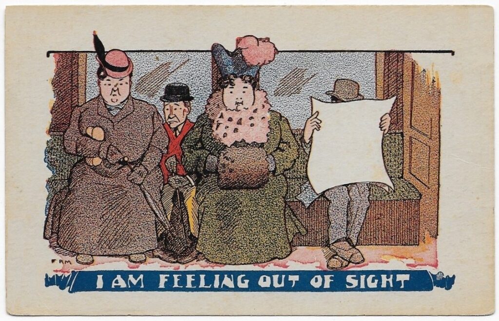 “Out of Sight” – Comic Postcard (1910) - History In The Mail ...