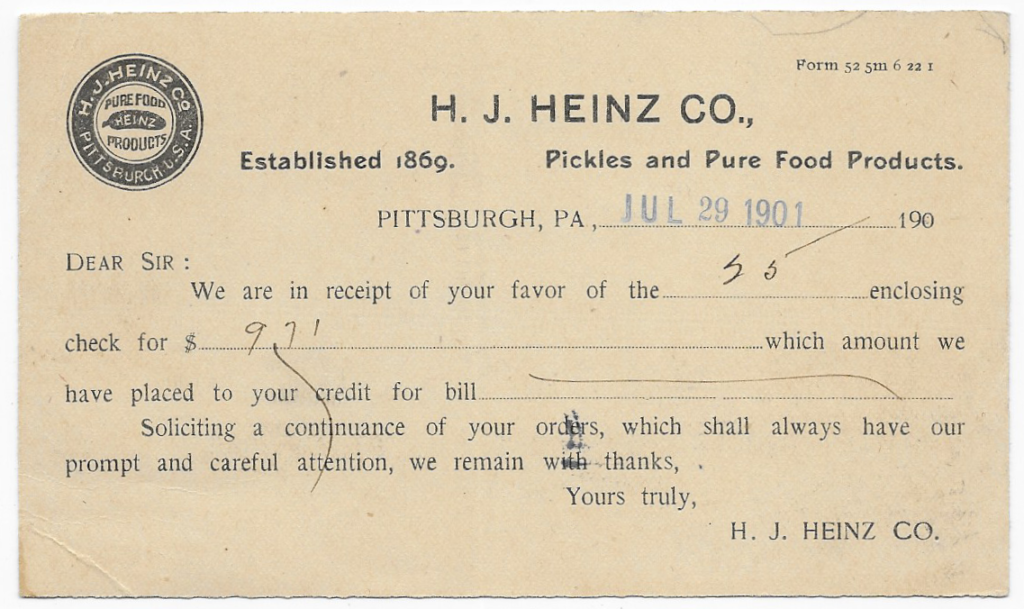 “Pickles and Pure Food Products” – H. J. Heinz Company (1901) - History ...