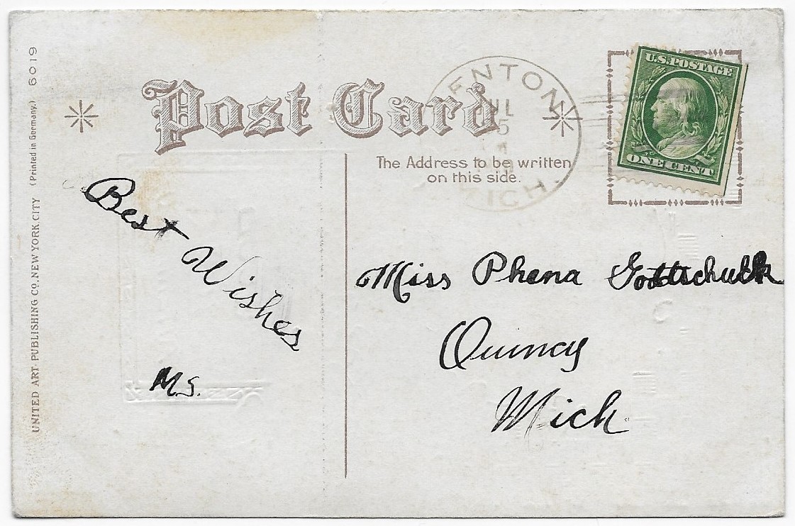 “Good Luck to Phena” – Quincy, Michigan (1910) - History In The Mail ...
