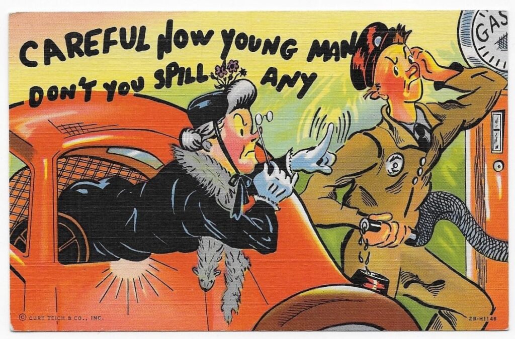 “Don’t Spill Any” - Comic Postcard (circa 1940) - History In The Mail ...