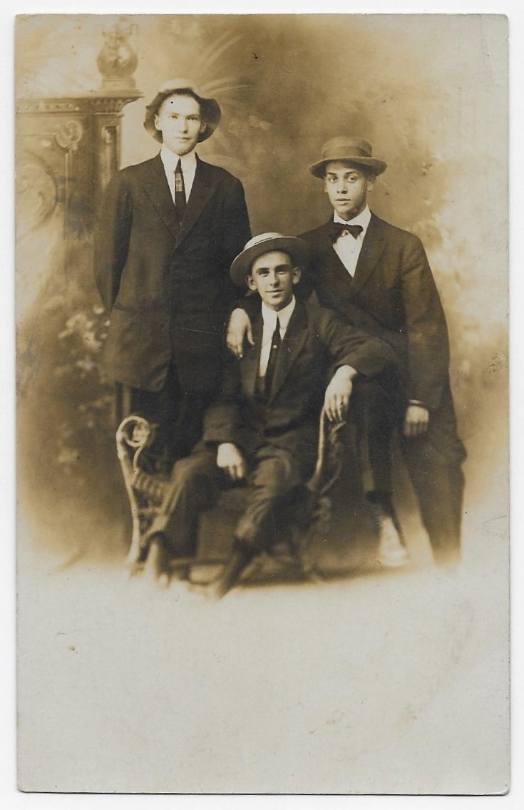 “Three Men in Hats” – circa 1910 - History In The Mail | Postcards and ...