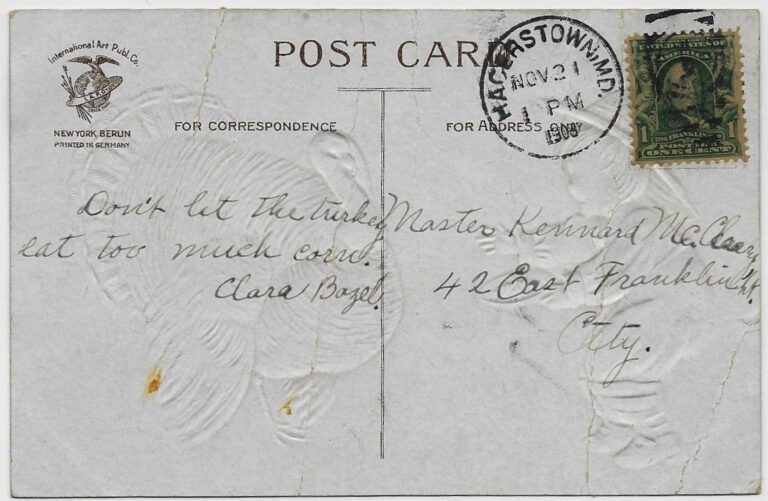 “Corn for the Turkey” – Hagerstown, Maryland (1908) - History In The ...